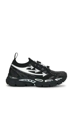 Off-White Be Right Back Knit Sneaker In Black - Black & Silver
