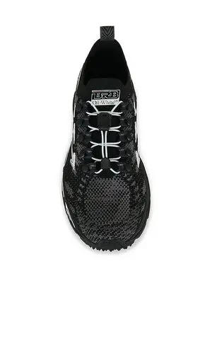 Off-White Be Right Back Knit Sneaker In Black - Black & Silver