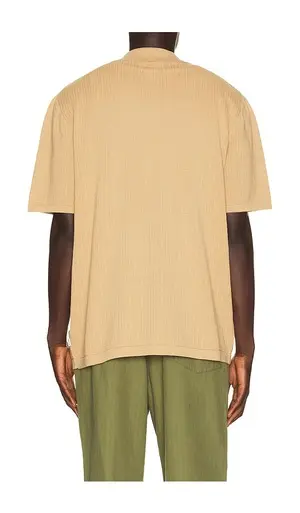 RHYTHM Textured Knit Shirt In Brown