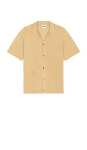 RHYTHM Textured Knit Shirt In Brown