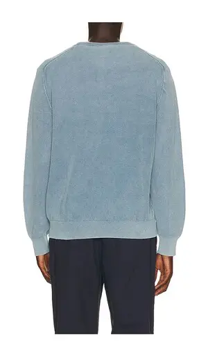 RHYTHM Polu Crew Knit Sweater In Blue