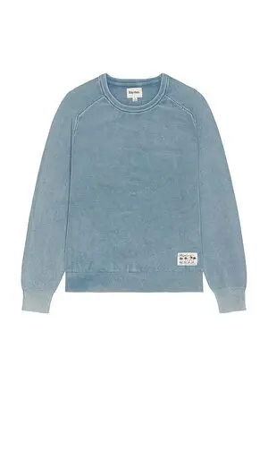 RHYTHM Polu Crew Knit Sweater In Blue