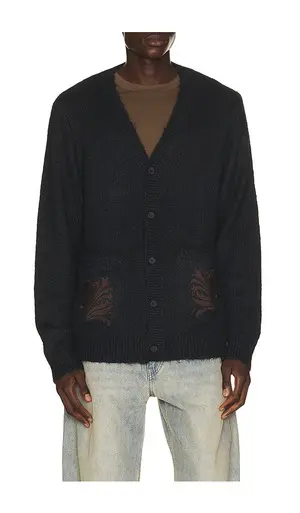 RHYTHM Heritage Bloom Cardigan In Black