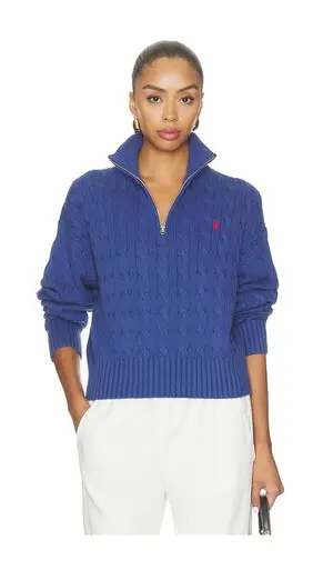 Polo Ralph Lauren Cotton Long Sleeve Pullover In Blue
