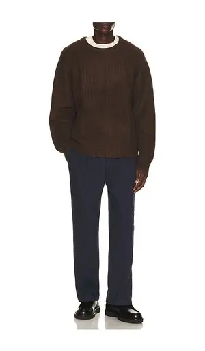 RHYTHM Vintage Waffle Knit Sweater In Brown