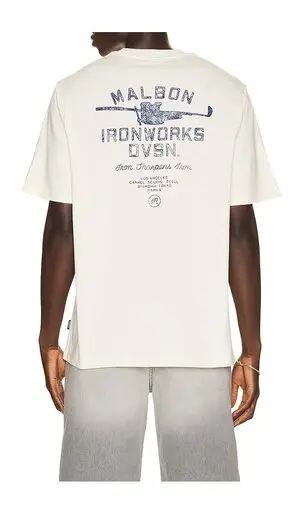 MALBON Vista Ironworks Tee In White - Ivory