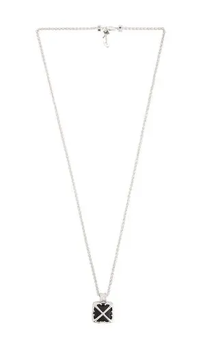 Off-White Arrow Pendant Necklace In Metallic - Silver