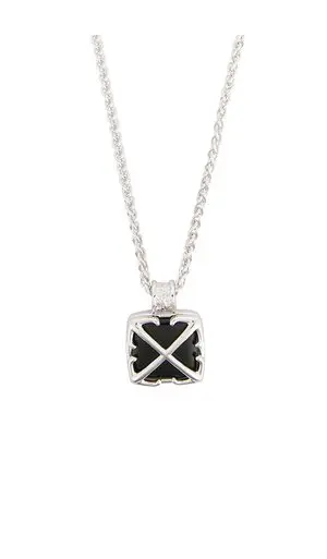 Off-White Arrow Pendant Necklace In Metallic