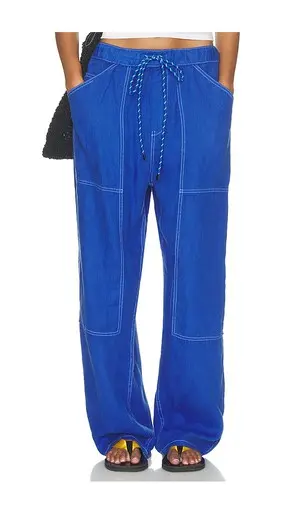 Rag & Bone Atlas Linen Pant - Royal