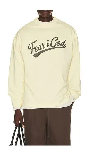Fear Of God Merch Long Sleeve Tee In White - Chalk