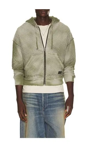 STRIKE OIL Double Sleeve Net Zip Hoodie