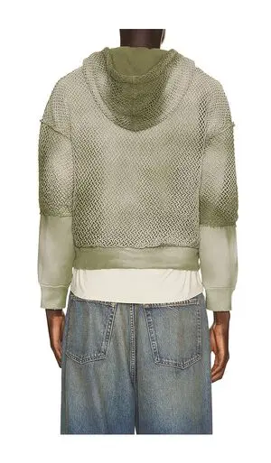 STRIKE OIL Double Sleeve Net Zip Hoodie