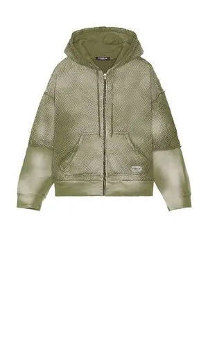 STRIKE OIL Double Sleeve Net Zip Hoodie