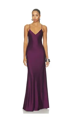Alejandra Alonso Rojas Bias Slip Gown In Purple