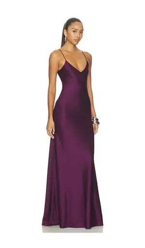 Alejandra Alonso Rojas Bias Slip Gown In Purple