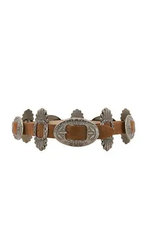 UNDERSTATED LEATHER Concho Buckle Belt - Brown