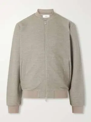Mr P. Wool-blend Piqué Zip-up Bomber Jacket