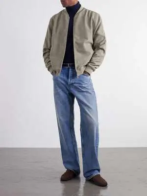 Mr P. Wool-blend Piqué Zip-up Bomber Jacket