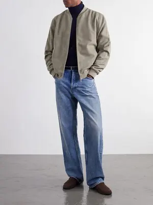 Mr P. Wool-blend Piqué Zip-up Bomber Jacket