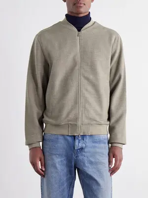 Mr P. Wool-blend Piqué Zip-up Bomber Jacket