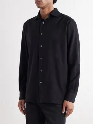 Zegna Cotton And Silk-blend Twill Shirt