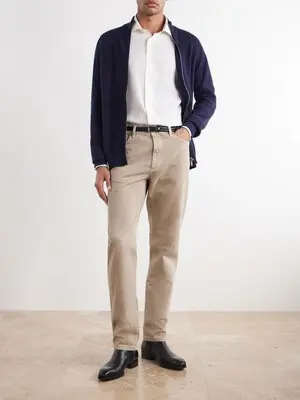 Zegna Cotton And Cashmere-blend Twill Shirt