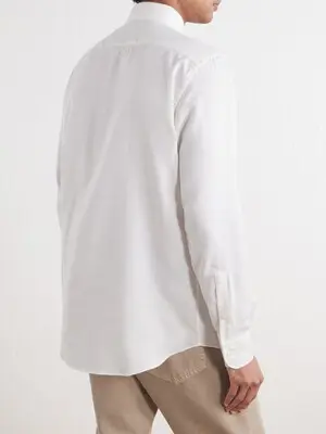 Zegna Cotton And Cashmere-blend Twill Shirt
