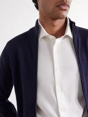 Zegna Cotton And Cashmere-blend Twill Shirt