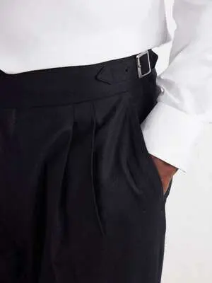 Mr P. Tapered Pleated Wool-flannel Suit Trousers