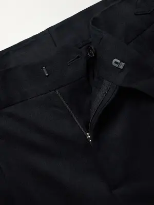 Mr P. Tapered Pleated Wool-flannel Suit Trousers