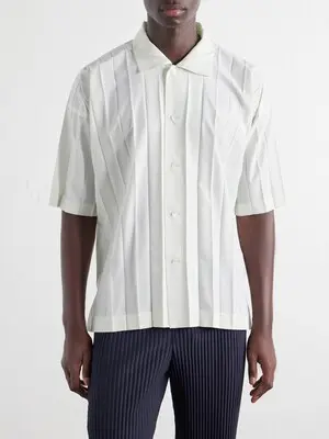 Issey Miyake Edge Pleated Shirt - White