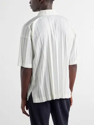 Issey Miyake Edge Pleated Shirt - White