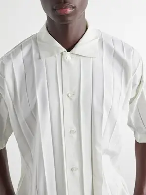 Issey Miyake Edge Pleated Shirt - White