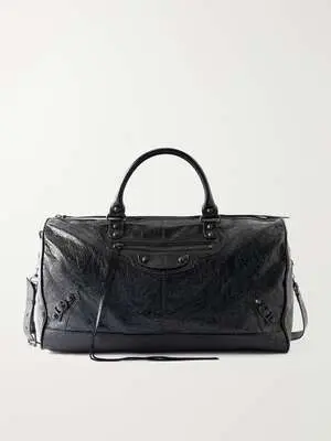 Balenciaga Le City Boston Textured-leather Messenger Bag - Black