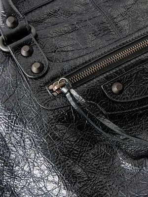 Balenciaga Le City Boston Textured-leather Messenger Bag