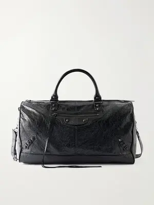 Balenciaga Le City Boston Textured-leather Messenger Bag - Black