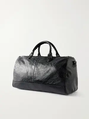 Balenciaga Le City Boston Textured-leather Messenger Bag - Black