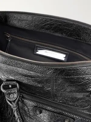 Balenciaga Le City Boston Textured-leather Messenger Bag - Black