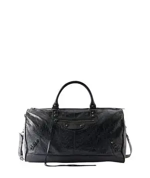 Balenciaga Le City Boston Textured-leather Messenger Bag