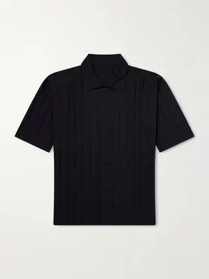Issey Miyake Edge Pleated Shirt - Black