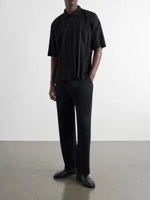 Issey Miyake Edge Pleated Shirt - Black