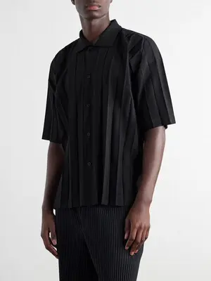 Issey Miyake Edge Pleated Shirt - Black