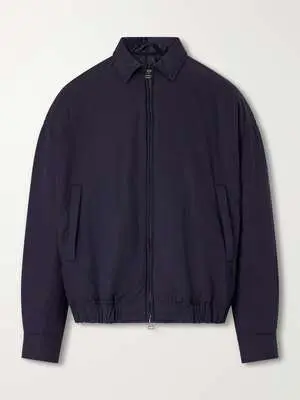 CASEY CASEY Meaux Cotton And Linen-blend Zip-up Jacket - Navy