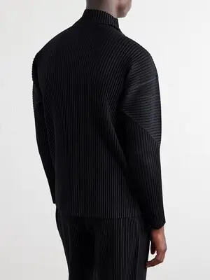 Issey Miyake Pleated Mock Neck T-shirt