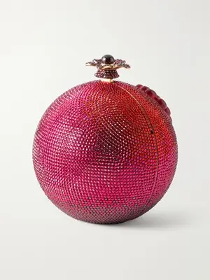 Judith Leiber Crystal-embellished Gold-tone Pomegranate Clutch
