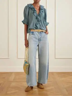DÔEN Henri Lace-trimmed Organic Cotton Blouse