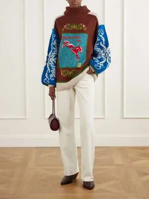 ALEMAIS Lasso Embroidered Merino Wool Sweater