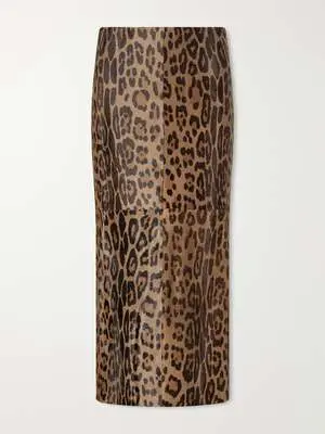 Stouls Winona Leopard-print Calf Hair Midi Skirt - Leopard Print