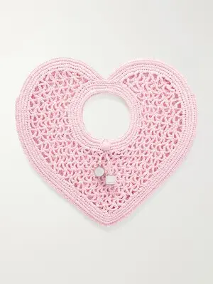 Jacquemus Le Spiaggia Coeur Leather-trimmed Raffia Tote Bag - Pink