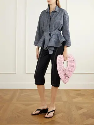 Jacquemus Le Spiaggia Coeur Leather-trimmed Raffia Tote Bag